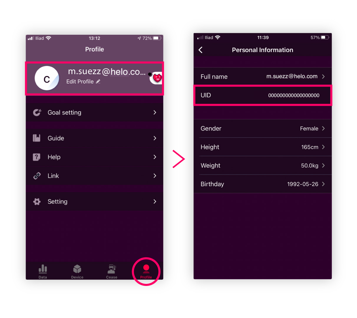 Where can I find the App UID? | info.helohealth.com