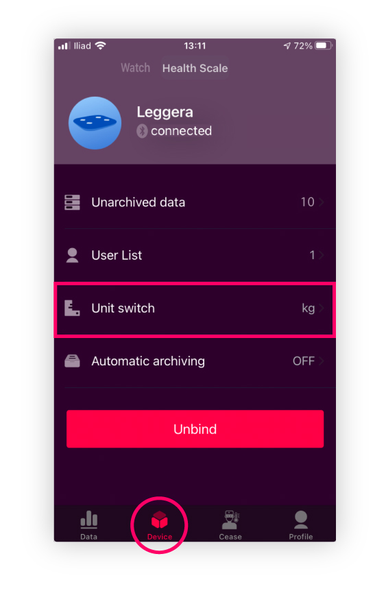 How can I change the unit of measurement from kg to lbs? | info ...
